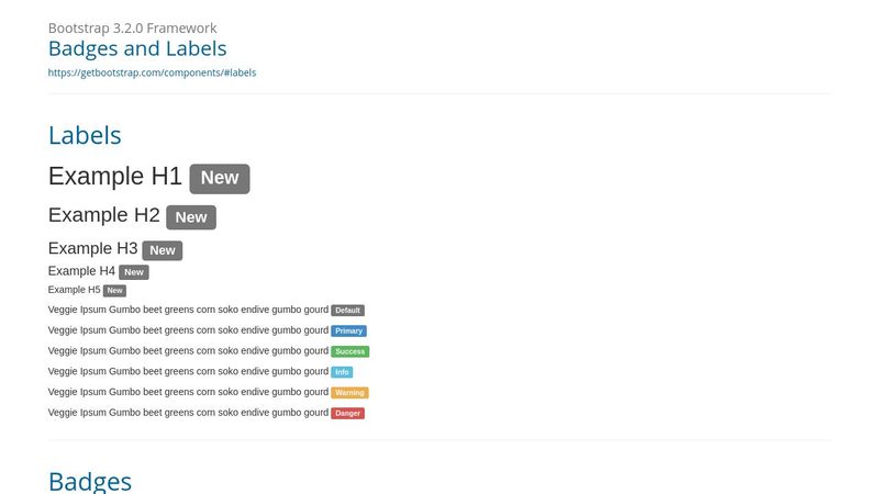 Bootstrap: Badges and Labels