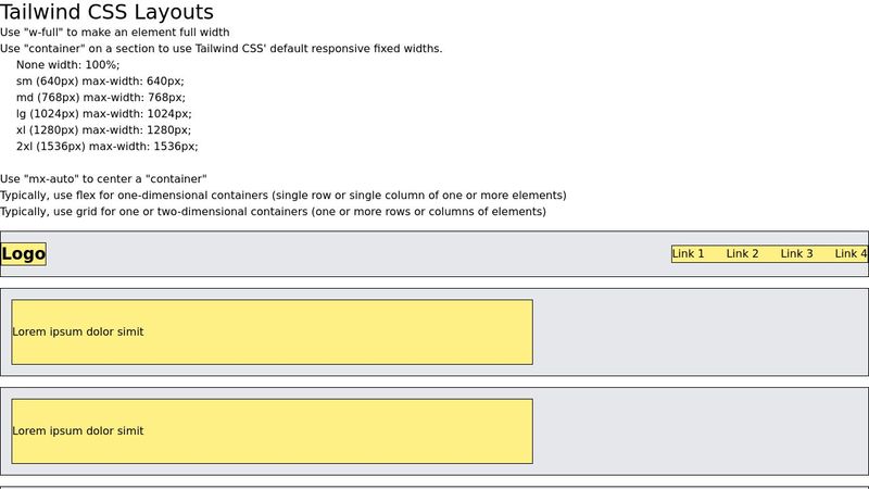 Tailwind CSS Layouts