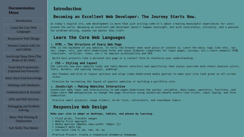 Technical Documentation Page