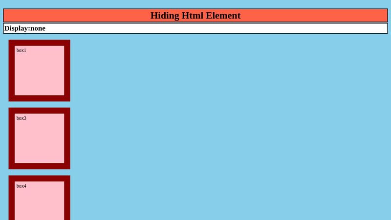 Hiding element