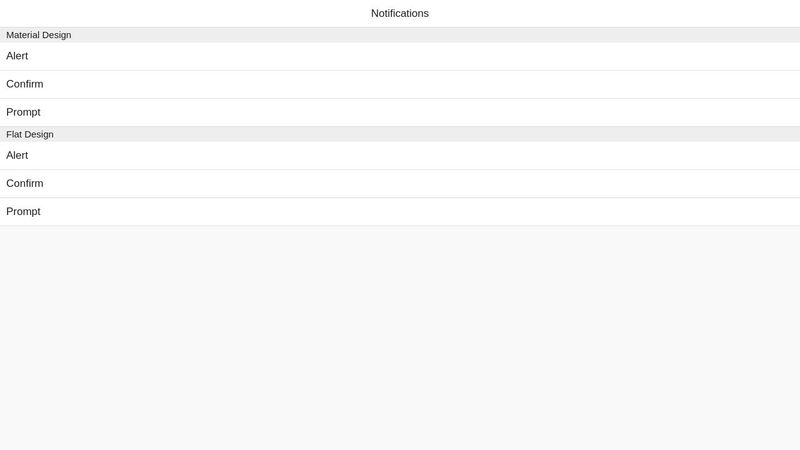 Alert, confirm and prompt dialogs