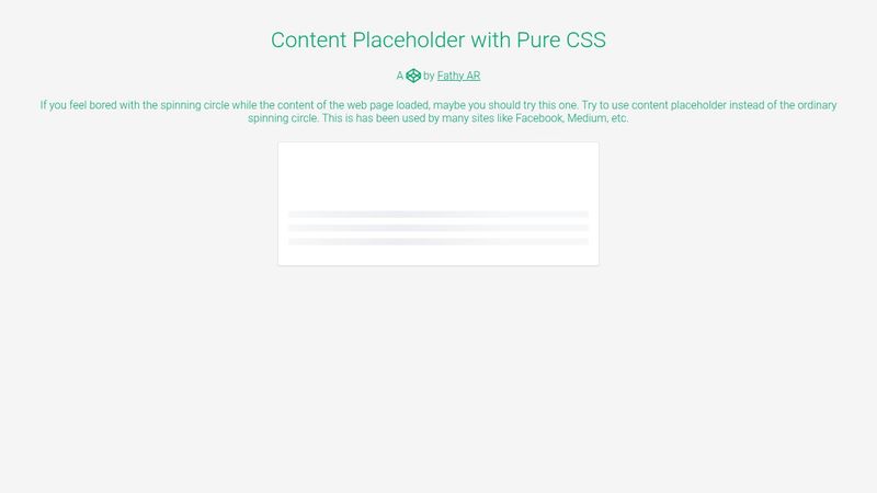 Content Placeholder with Pure CSS