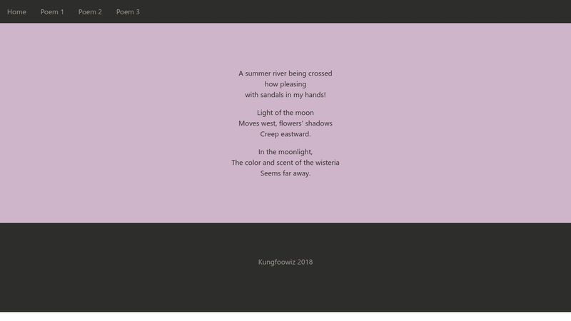 CSS Haiku Top Nav - Middle Content - Footer