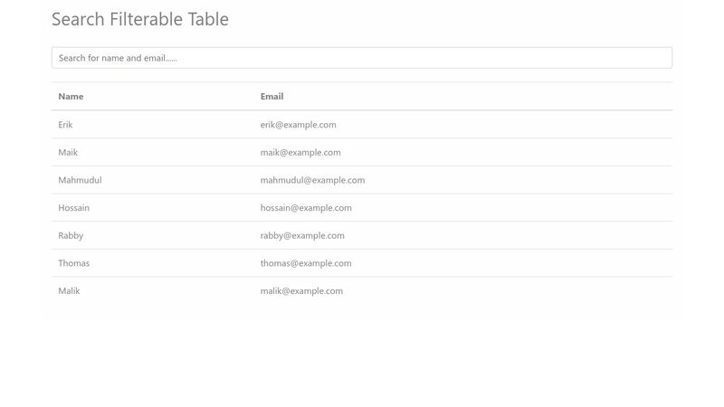 Search Filterable Table - jQuery