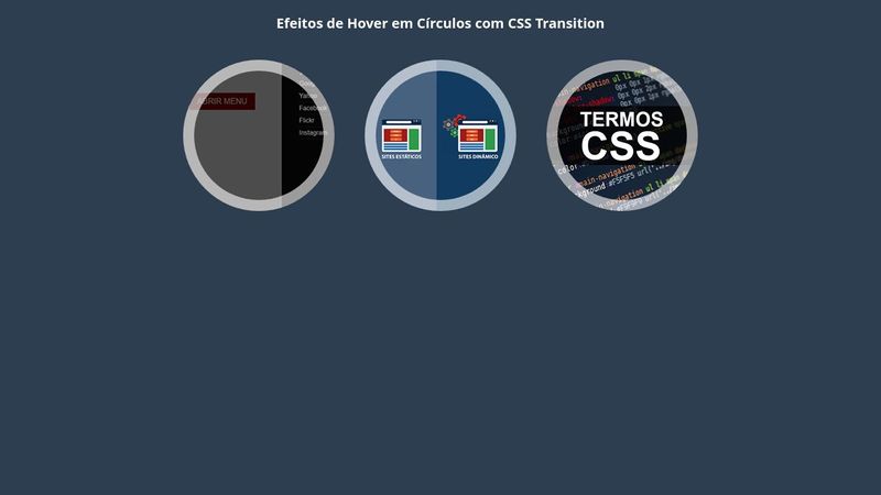 Efeitos de Hover em Círculos com CSS Transition