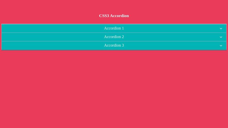 Pure CSS3 Accordion