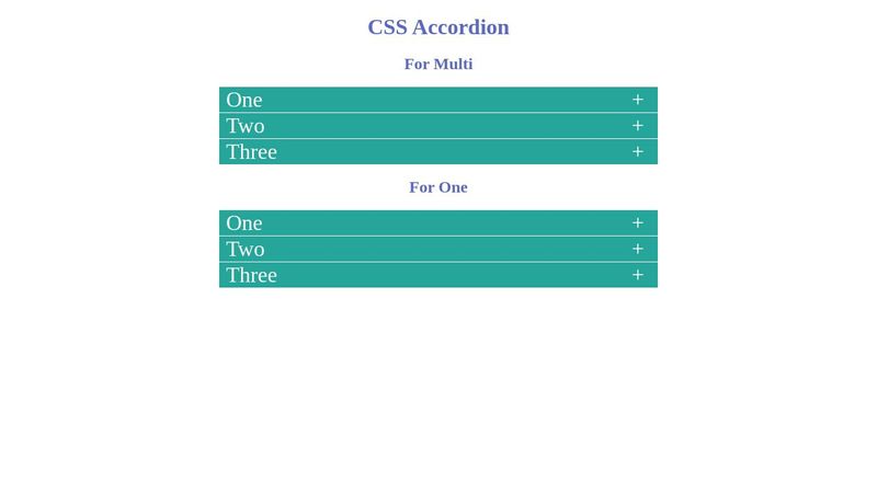 CSS Accordion