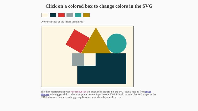 Changing colors of SVG shapes with input type=color