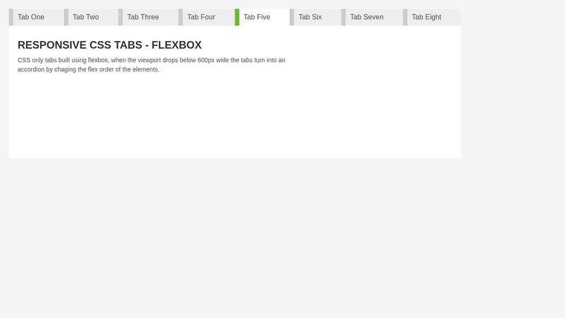 Responsive Flexbox Tabs / Accordion - CSS Only