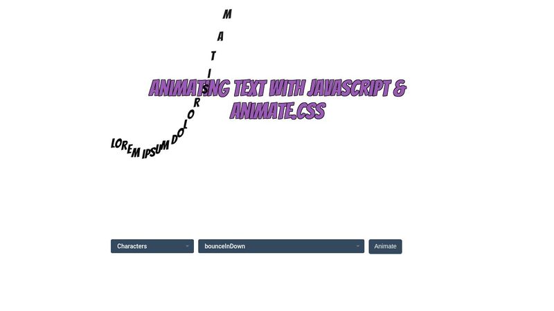 Animating Text with Javascript & Animate.css