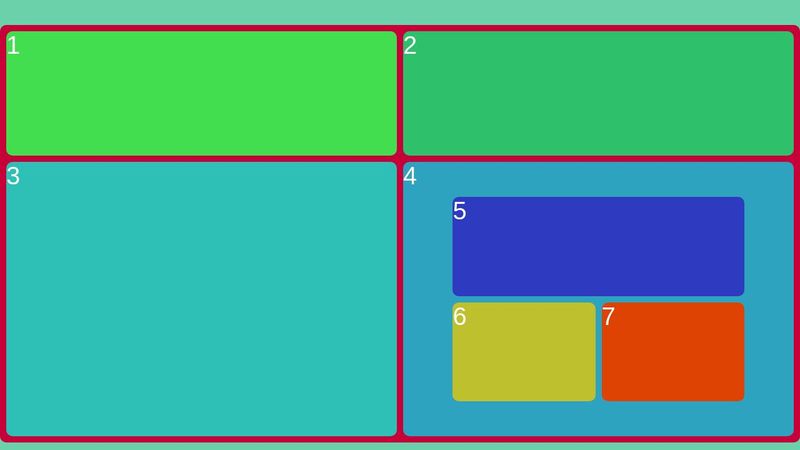 CSS grid responsive layout 4 (nested grid)