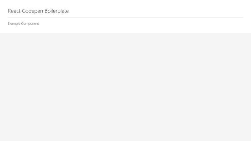 React Codepen Template