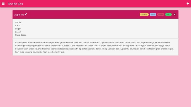 Vue + Bulma Recipe Box