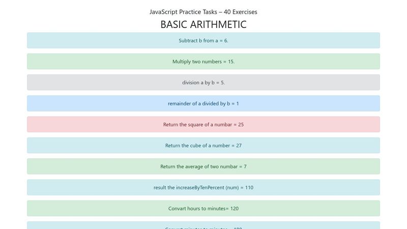 HomeWork Js Practice Task