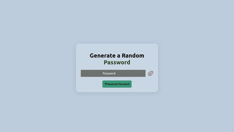 Random Password Generator JS