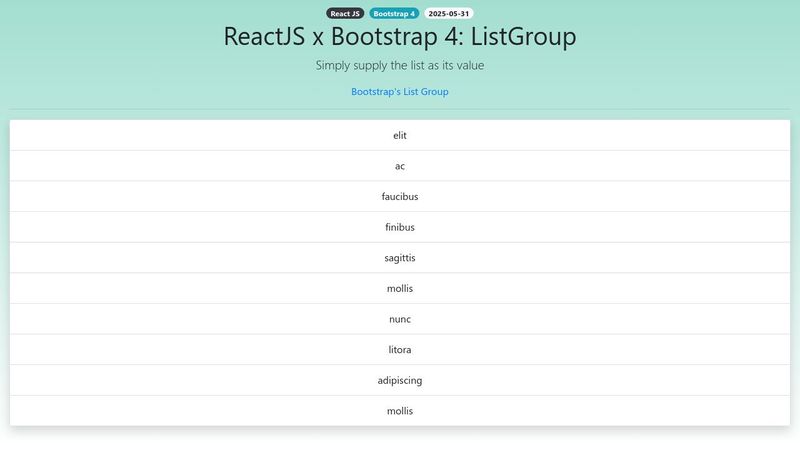 ReactJS x Bootstrap 4: ListGroup