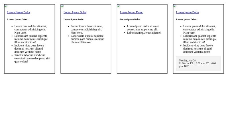 Flexbox, responsive, equal height blocks