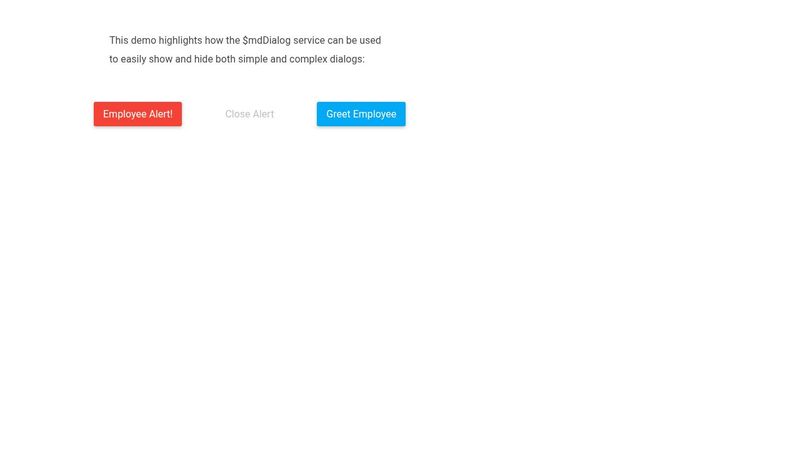 Angular Material - Using $mdDialog