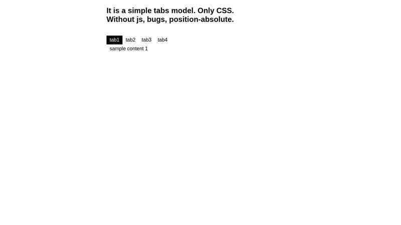 Tabs CSS & HTML, no JS & Jquery Tabs