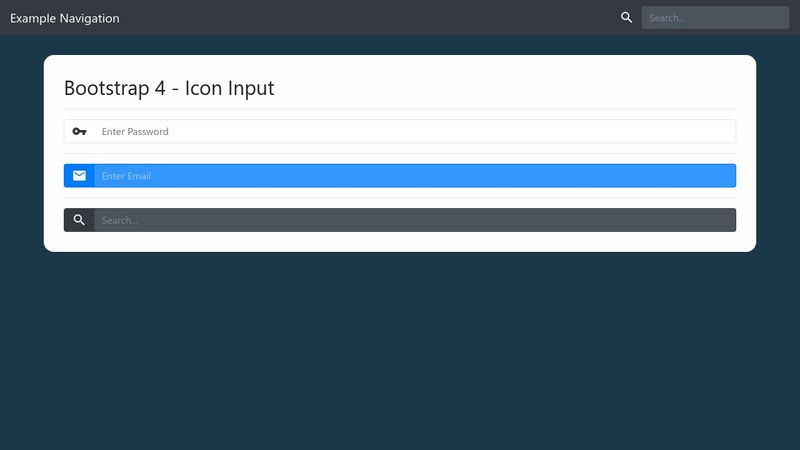 Bootstrap 4 - Icon Input