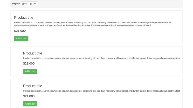 Bootstrap Flexbox List/Grid Toggle