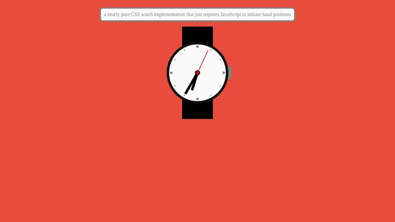 Nearly pure CSS working watch ⏱