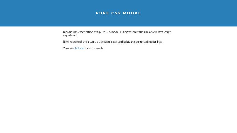 Pure CSS modal