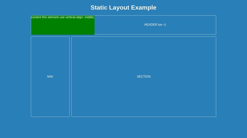 Static Page Layout Example