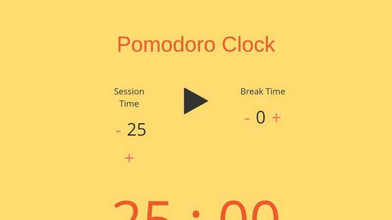 Pomodoro Clock (JQuery /JavaScript, BootStrap)[FCC]