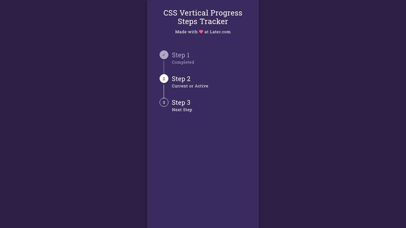 Vertical Progress Steps Tracker - Pure CSS