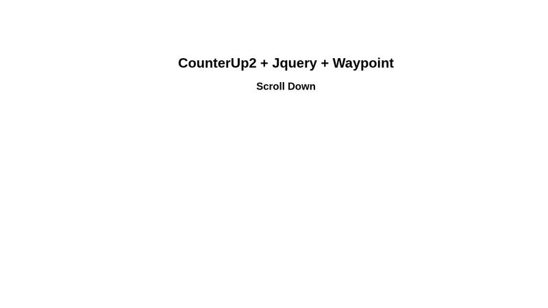 CounterUp2, Jquery, Waypoint