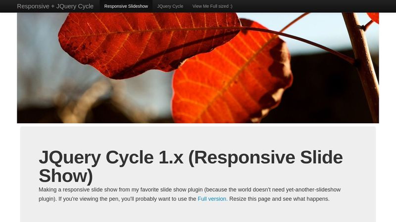 JQuery Cycle (Responsive Slide Show)