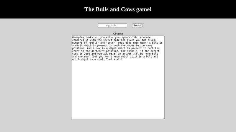 The Bulls and Cows game