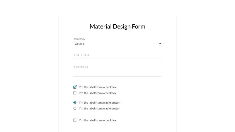 Form fields with material design, in pure CSS