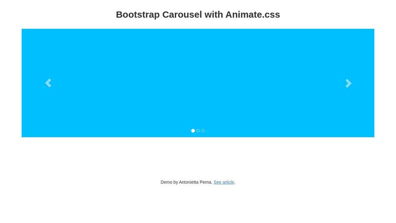 Bootstrap Carousel with Animate.css