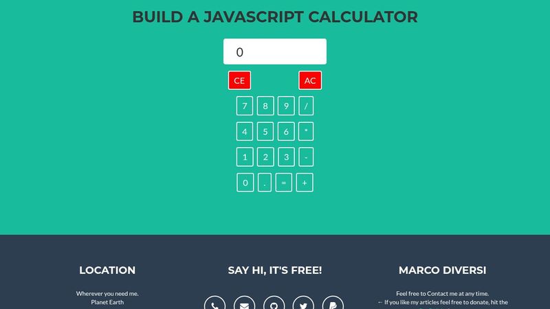 Build a JavaScript Calculator FCC Free Code Camp