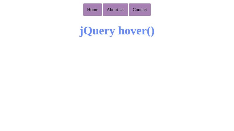 jQuery hover()