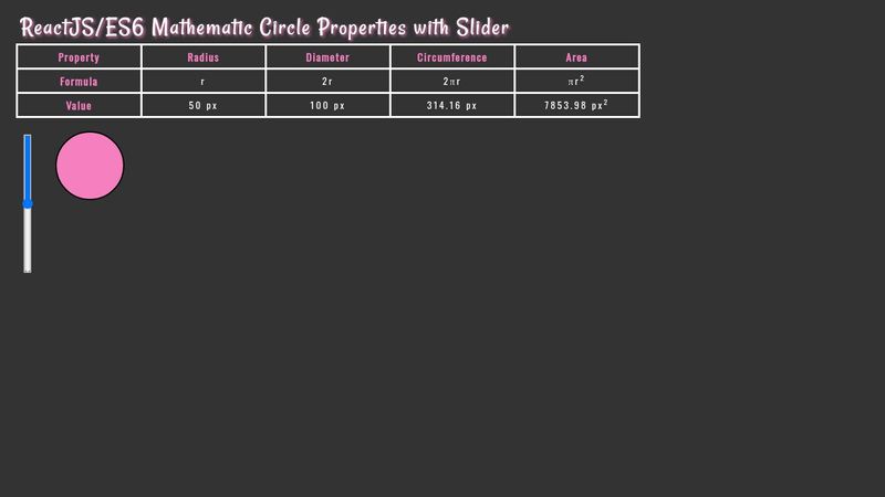 React/ES6 Circle with Slider