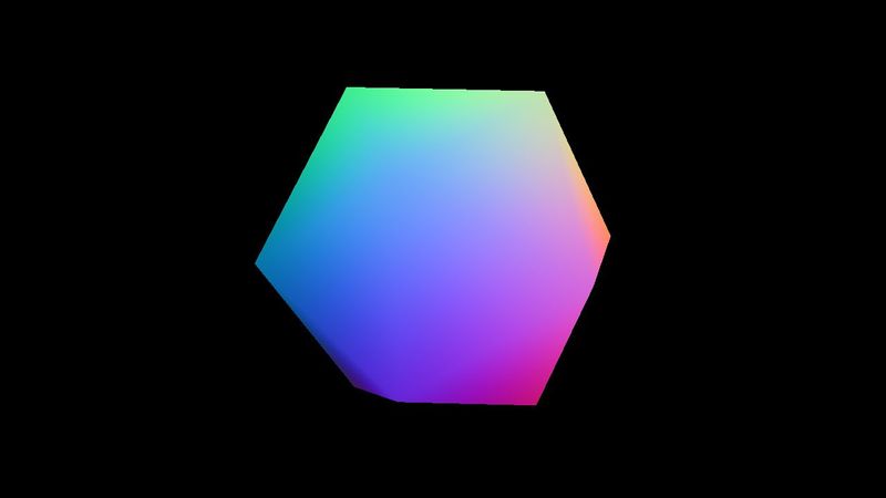 A Three.js icosahedron - spinning