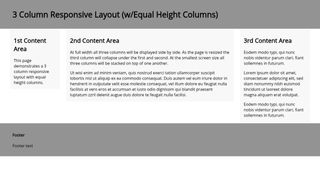 3 Column Responsive Layout (w/Equal Height Columns)