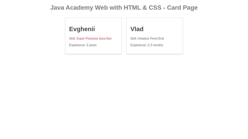 Java Academy - Web basics