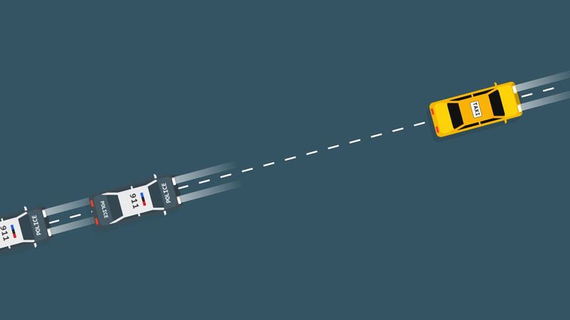 Police vs Taxi | CSS Only Running Car Animation Effects @OnlineTutorialsYT