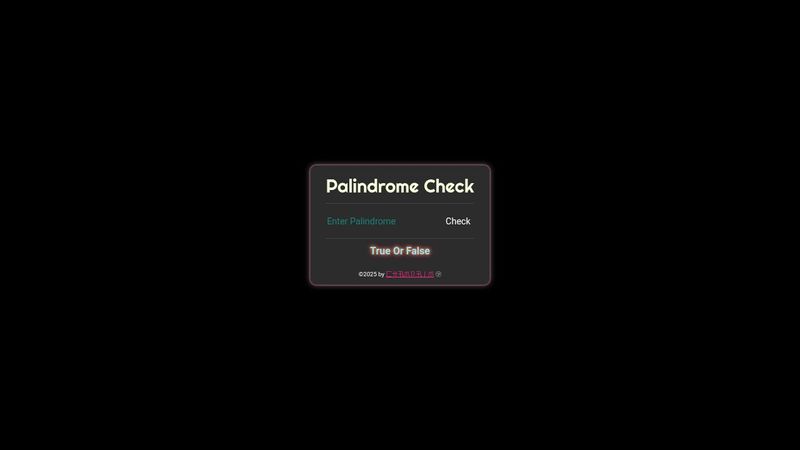 Palindrome Check JS