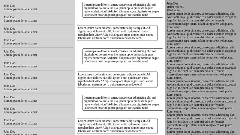 Responsive 3 Columns Chat Layout like Web Whatsapp