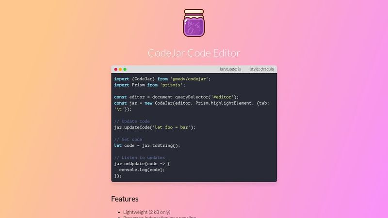 CodeJar Code Editor