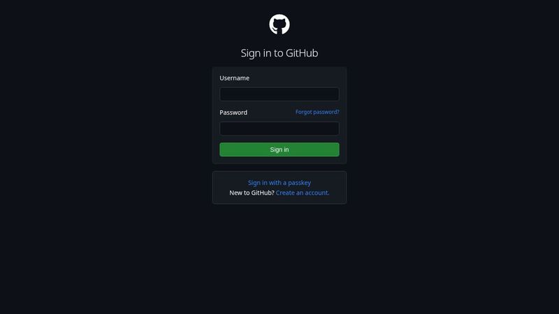 098 GitHub Login Page