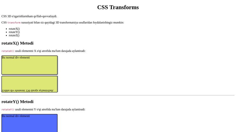 CSS Transforms