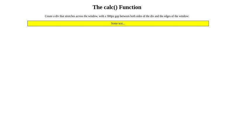 The calc function in CSS
