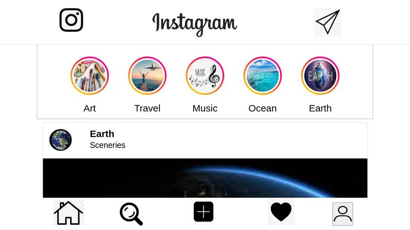 Instagram home page