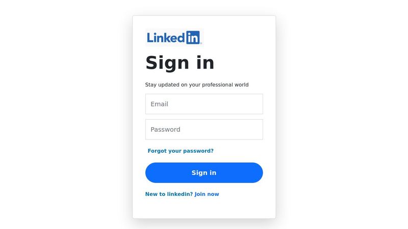 LinkedIn Login Page